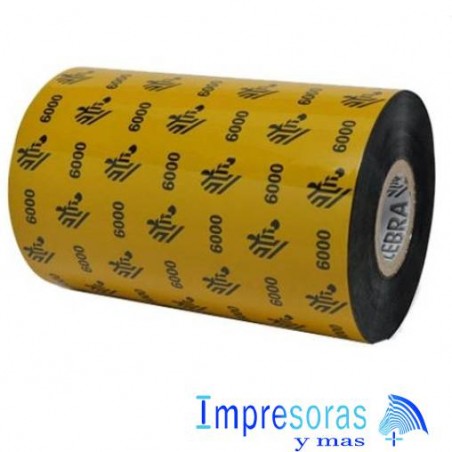 CINTA RIBBON ZEBRA CERA 110MM X 450MTS 06000BK11045 TODOZEBRA